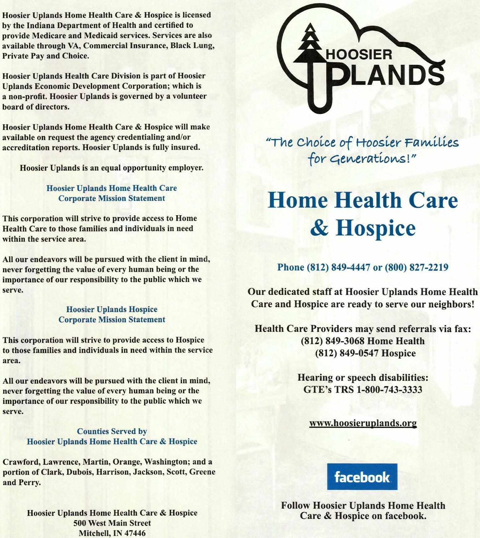 Hoosier Uplands - Departments